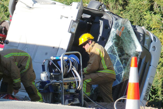 SunLive - Tanker rolled: driver in hospital - The Bay's News First