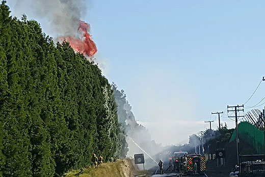 SunLive - Scrub fire closes down road - The Bay's News First