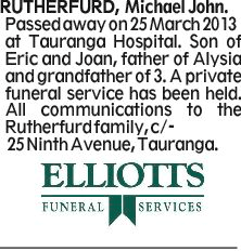 SunLive - RUTHERFURD, Michael John - The Bay's News First